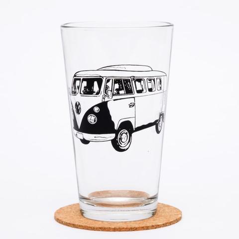 Vintage VW Bus Pint Glass — Crafted in Colorado